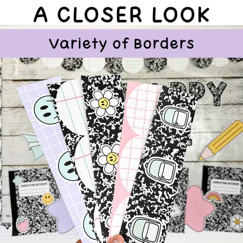 Composition Notebook Bulletin Board Borders for Pastel & Composition ...