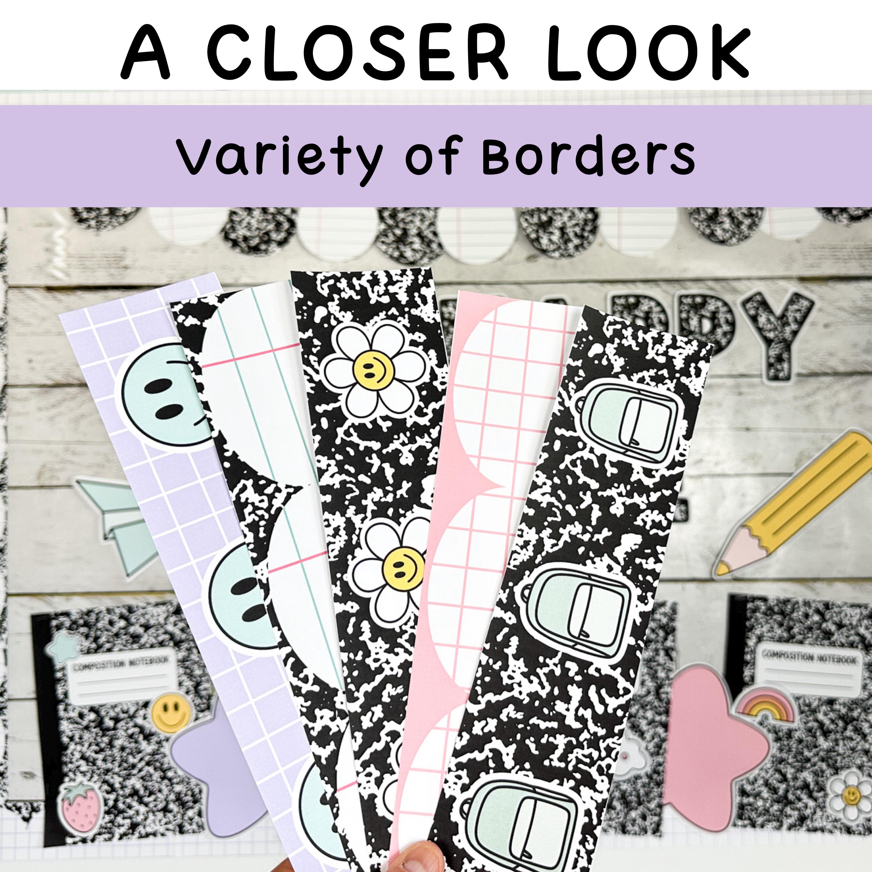 Composition Notebook Bulletin Board Borders for Pastel & Composition ...