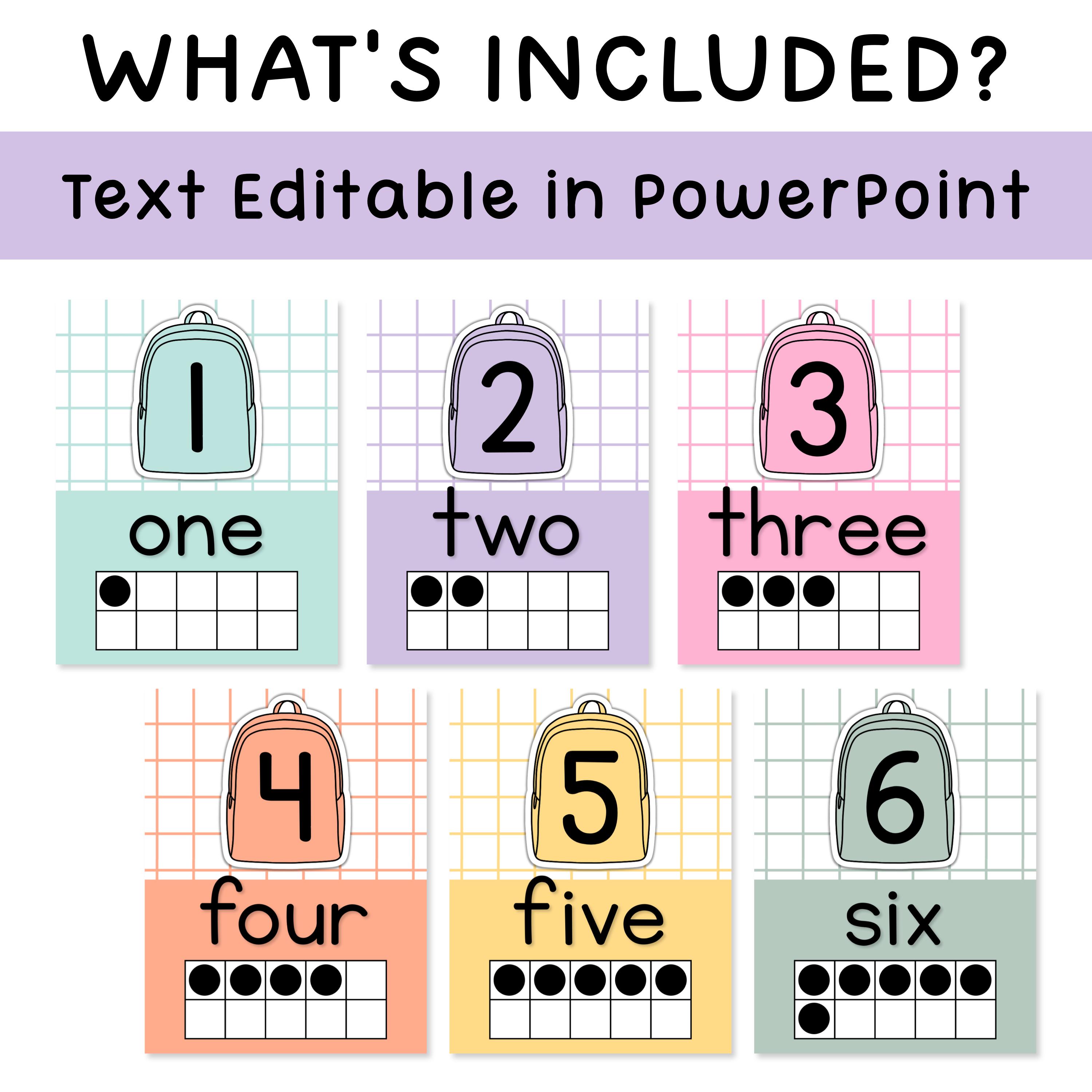 Composition Class Number Posters With Ten Frames and Numbers 1 to 20 ...