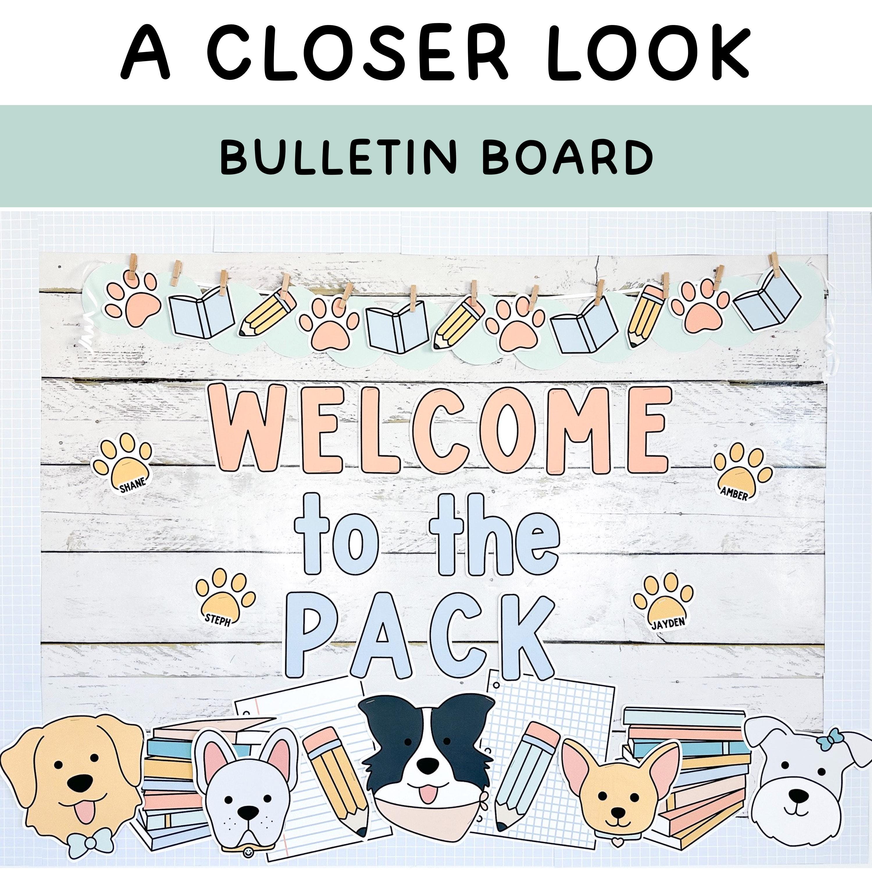 Back to School Bulletin Board - Dog Themed Welcome Back Bulletin Board ...
