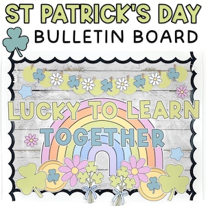 March Bulletin Board, St Patrick's Day Bulletin Board & Shamrock ...