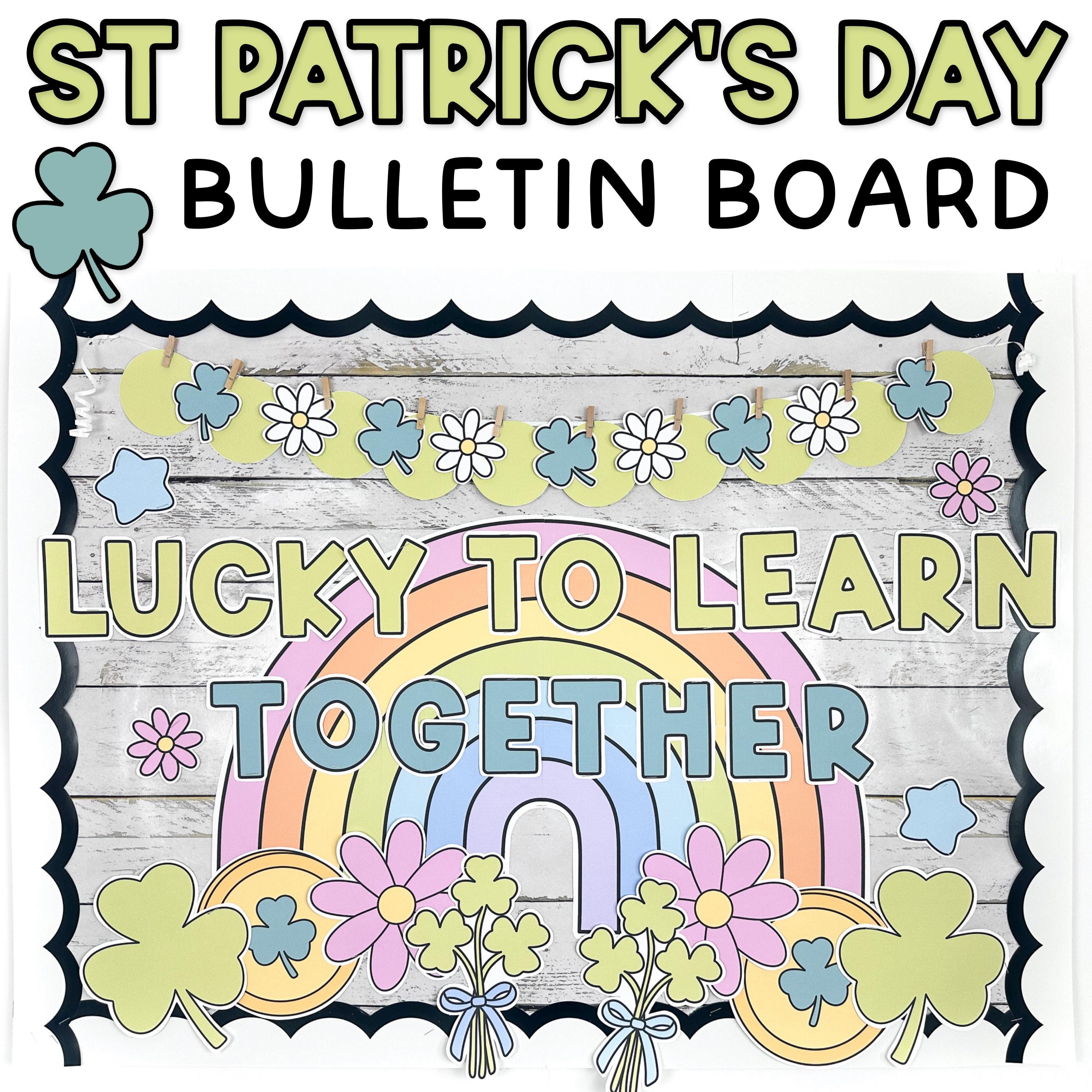 March Bulletin Board, St Patrick's Day Bulletin Board & Shamrock ...