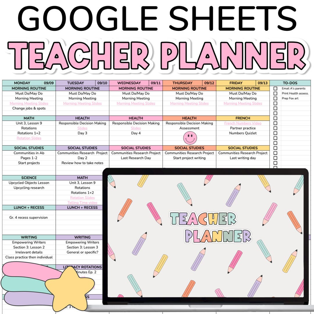 Digital Teacher Planner - A Google Sheets Teacher Planner - Etsy
