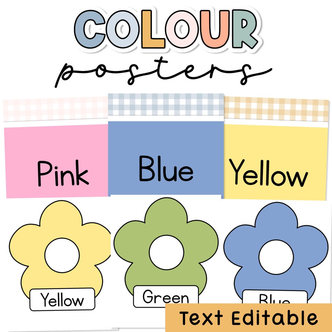 Color Word Posters for Boho Classroom Decor - Etsy