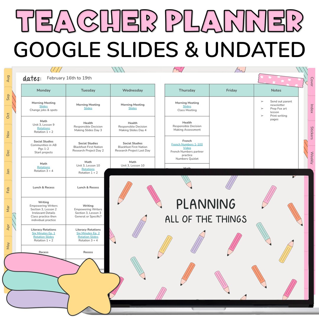 Digital Teacher Planner in Google Slides | Lesson Planner - Etsy
