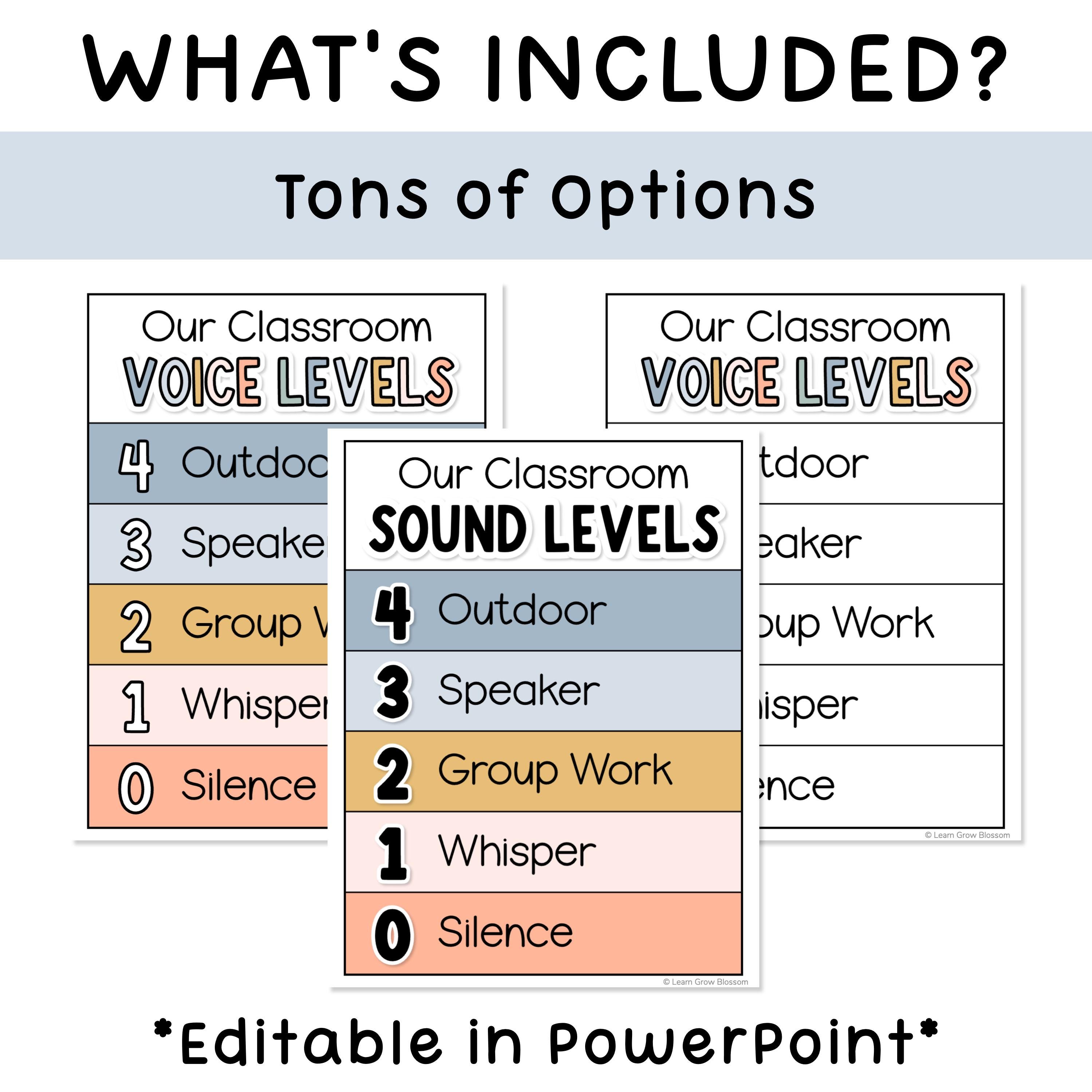 Boho Voice Level Chart & Posters, Voice Level Signs for Class Volume ...