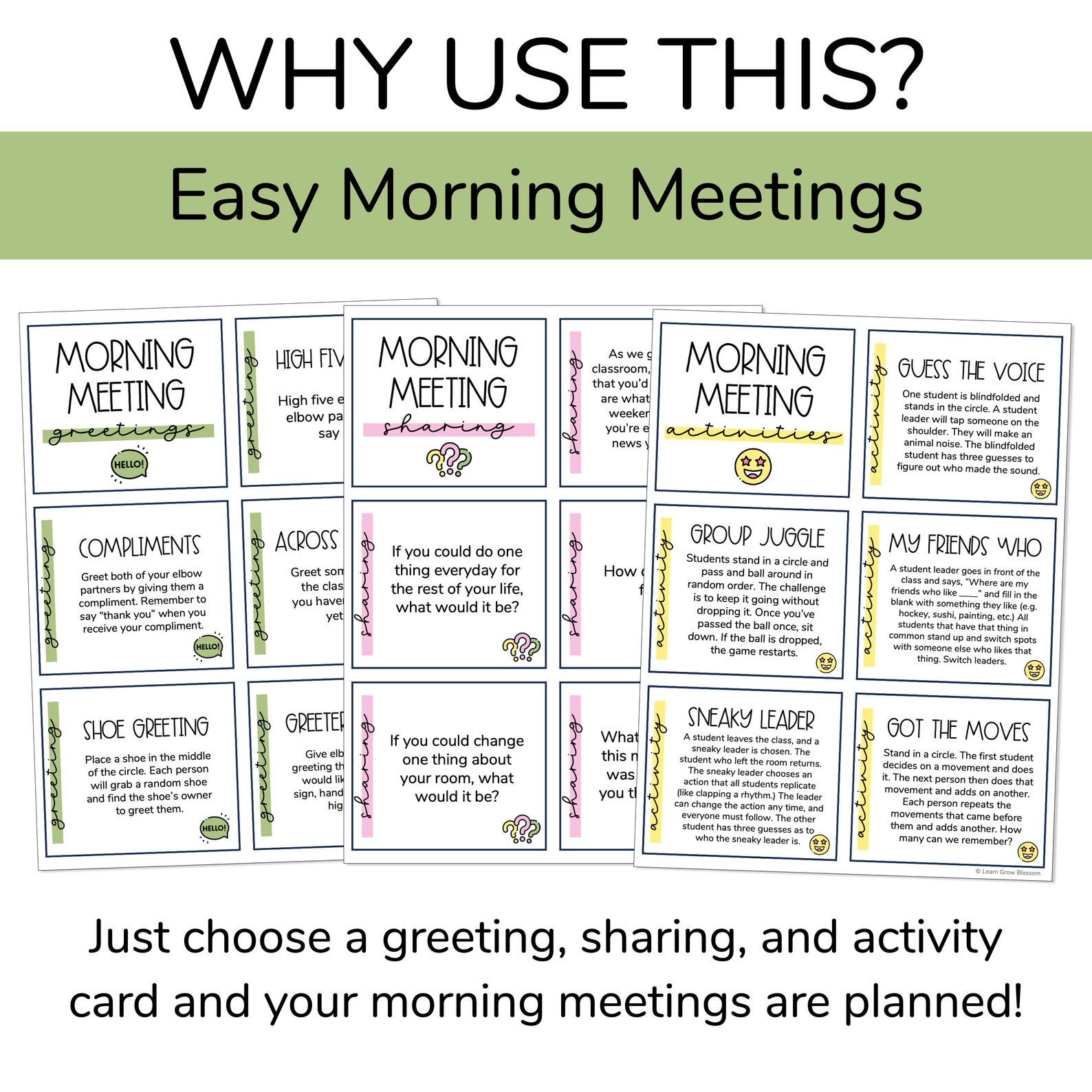 Morning Meeting Greetings With Editable Morning Meeting Cards in ...