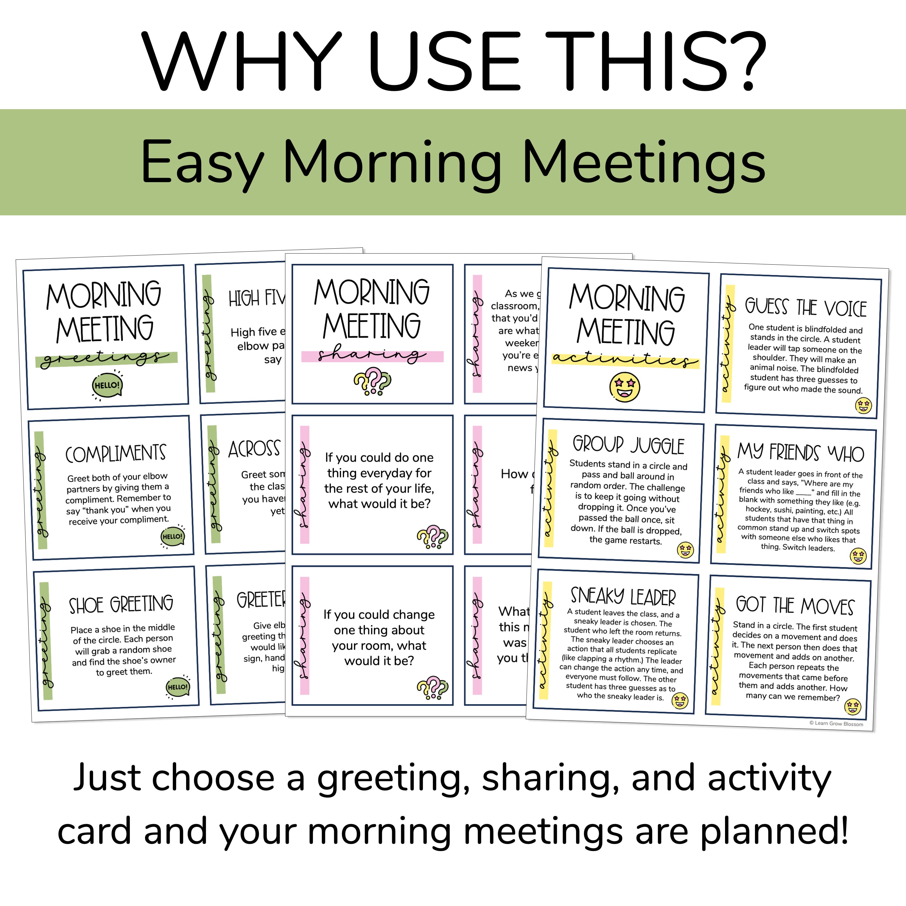 Morning Meeting Greetings With Editable Morning Meeting Cards in ...