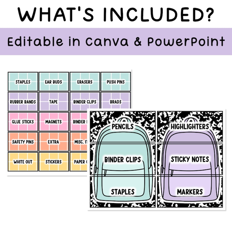 Composition Notebook Labels for Teacher Toolbox- Editable for Pastel ...