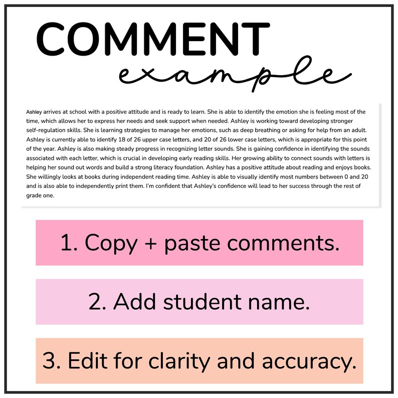 300+ Kindergarten Report Card Comments & Grade 1 Report Card Comments ...