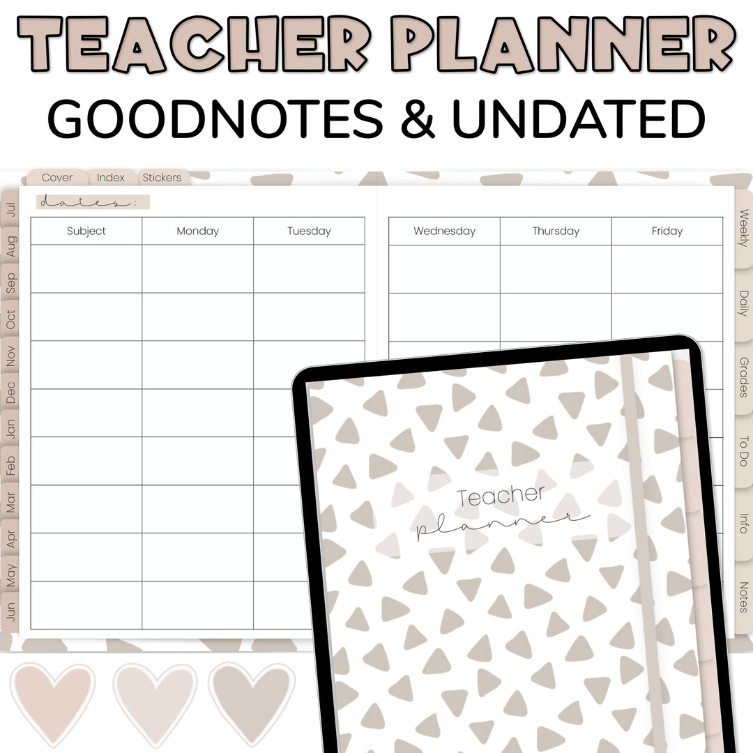 Boho Goodnotes Teacher Planner | Undated iPad Teacher Planner | Digital ...