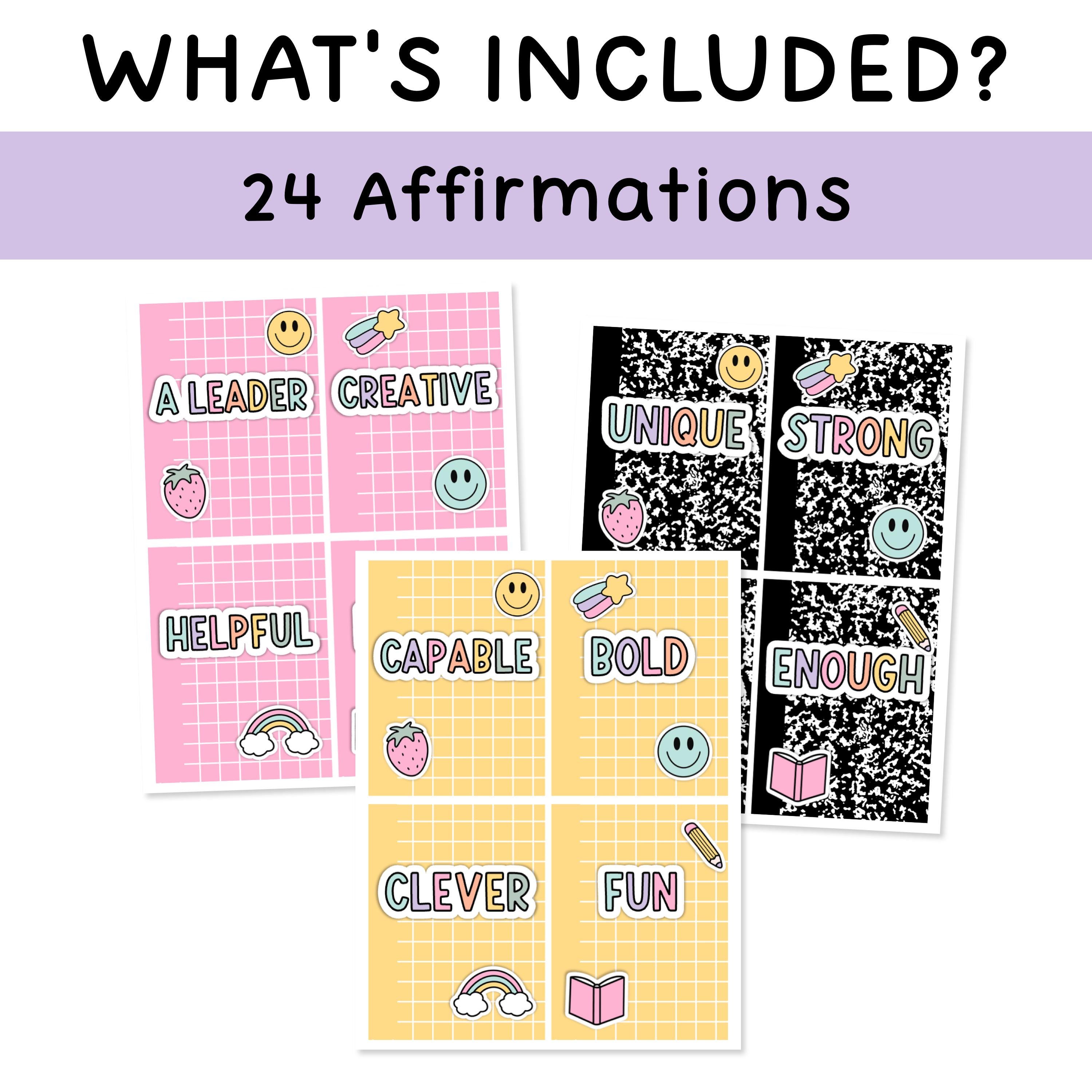 Composition Notebook Affirmation Station - Editable Positive ...