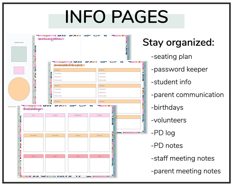Floral Google Slides Teacher Planner Undated Digital Teacher - Etsy