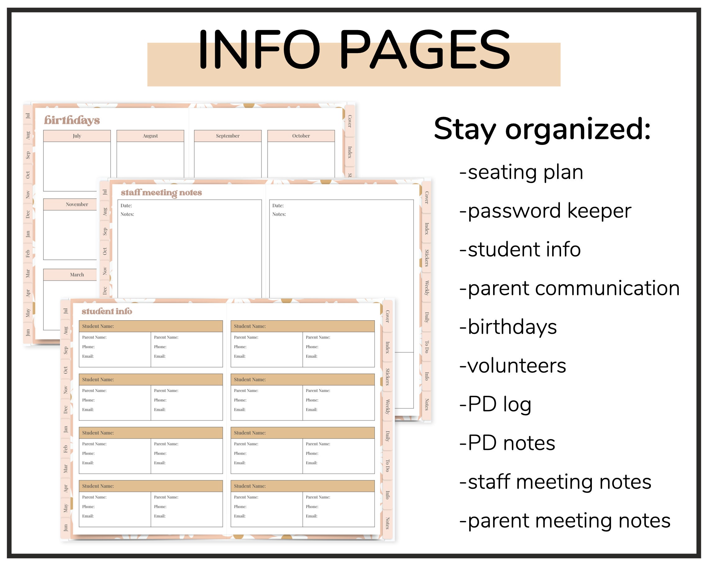 Retro Teacher Planner Undated Digital Teacher Planner Groovy Google ...
