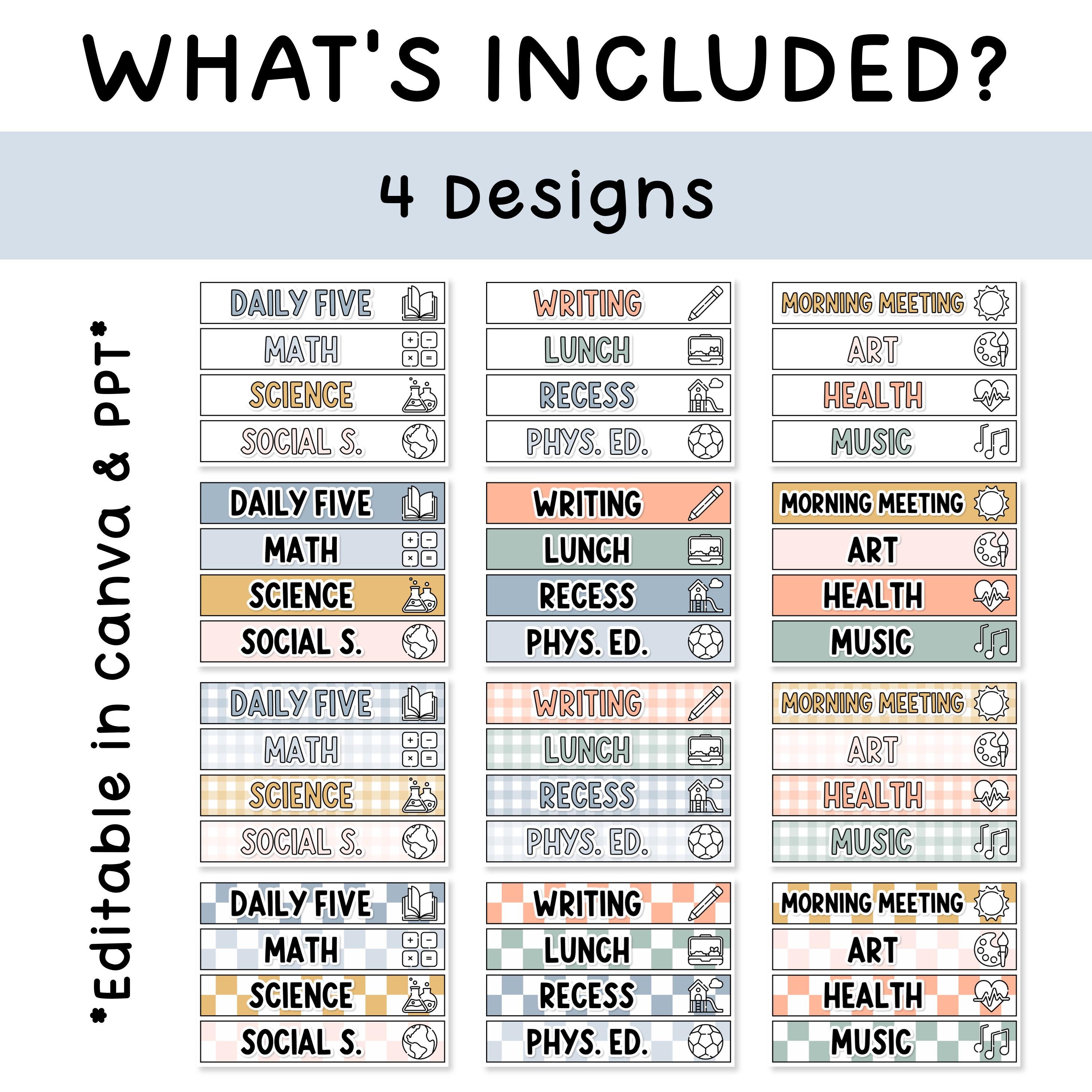 Boho Daily Schedule Cards - Editable Visual Schedule & Class Schedule ...