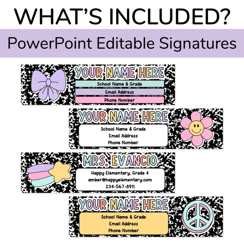 Email Signature for Teacher | Composition Notebook Classroom Decor ...