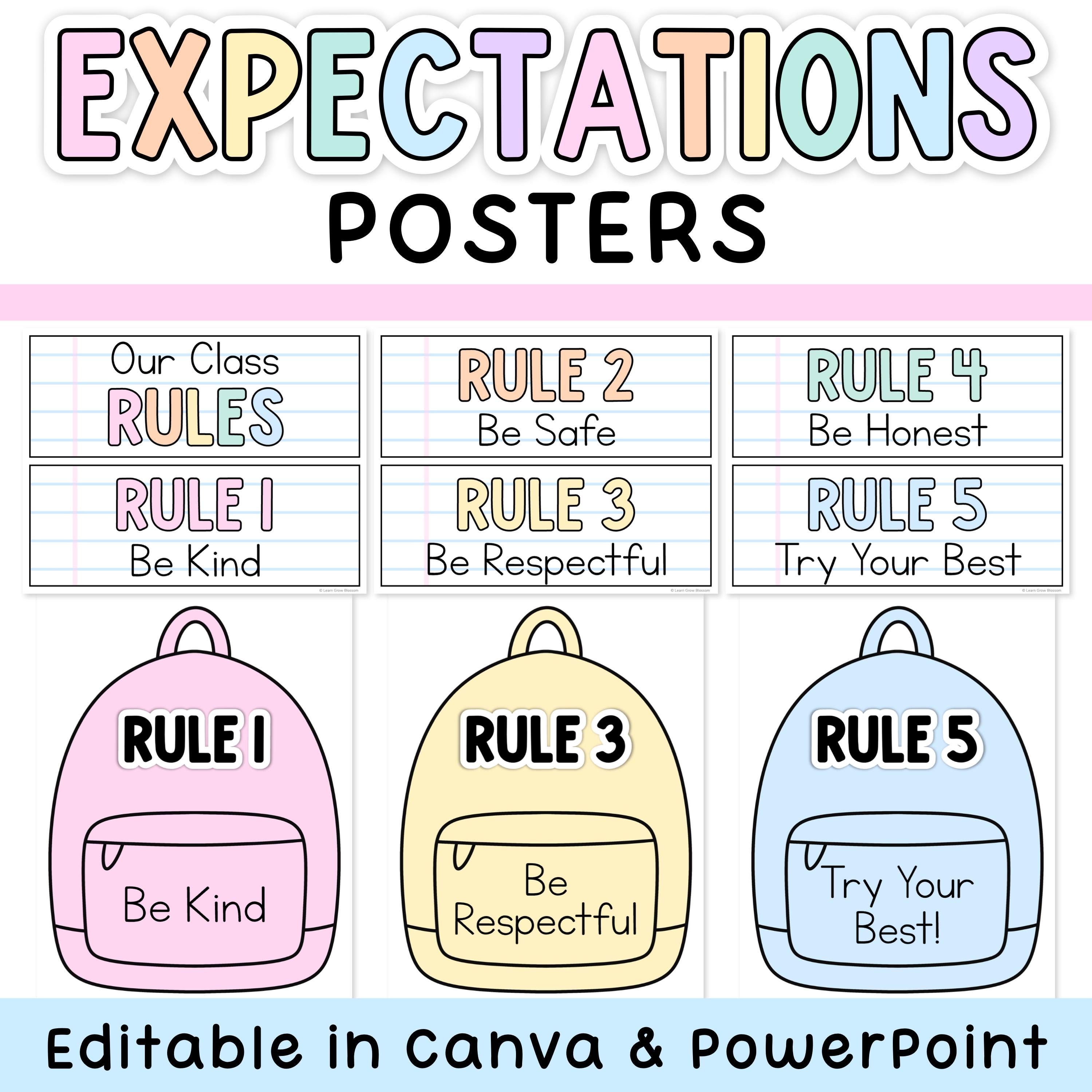 Pastel Our Class Promise, Class Rules, Expectations, Norms & Agreement ...