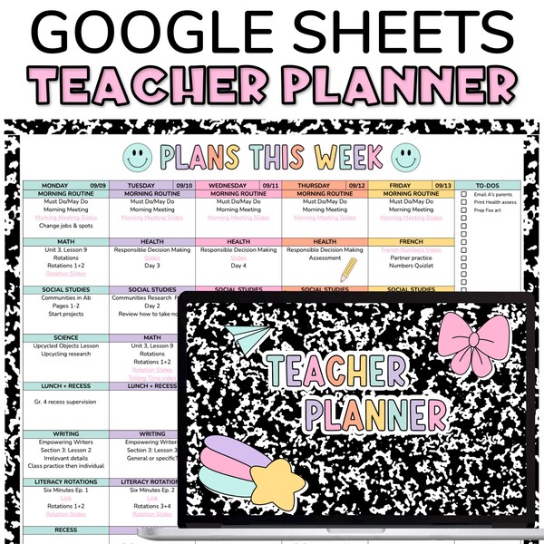 Digital Teacher Planner Google Sheets Teacher Planner 2024-2025 - Etsy ...