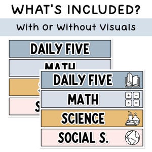 Boho Daily Schedule Cards - Editable Visual Schedule & Class Schedule ...