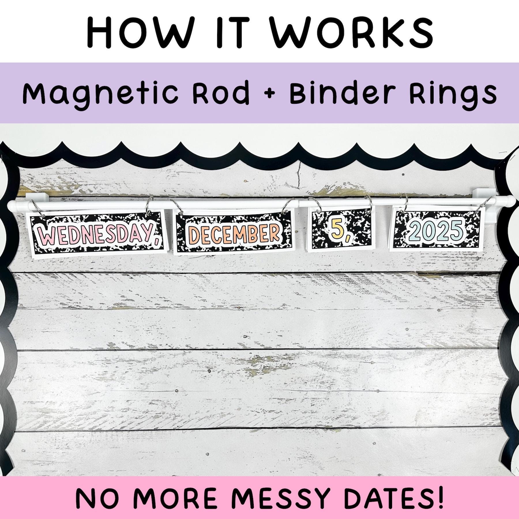 Composition Flip Calendar Editable for Pastel & Composition Notebook ...