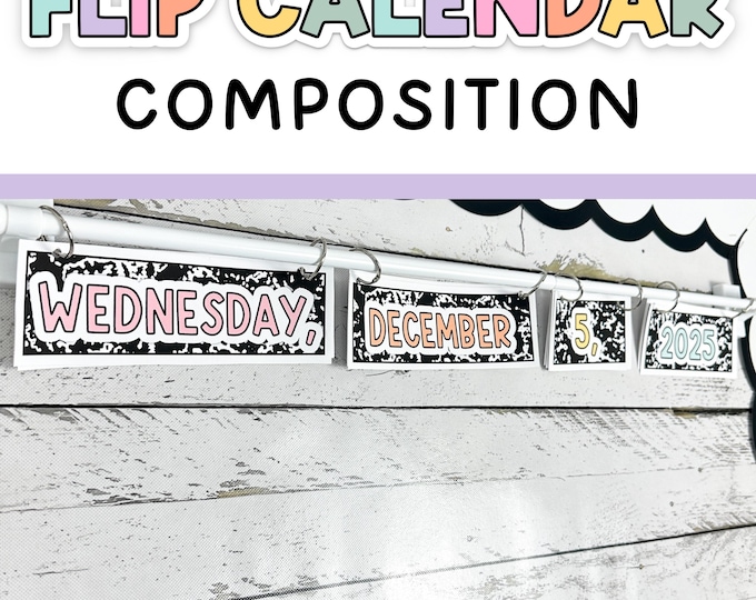 Classroom Calendar Display | Pocket Chart | Composition Notebook ...
