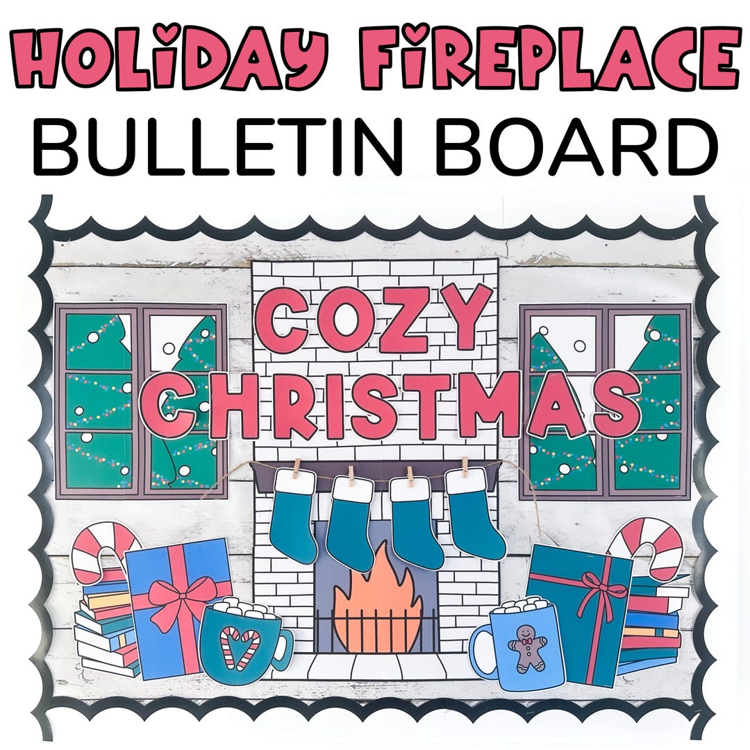 Christmas Bulletin Board Kit & Fireplace Bulletin Board - Etsy