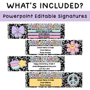 Email Signature for Teacher for Composition Notebook Classroom Decor ...