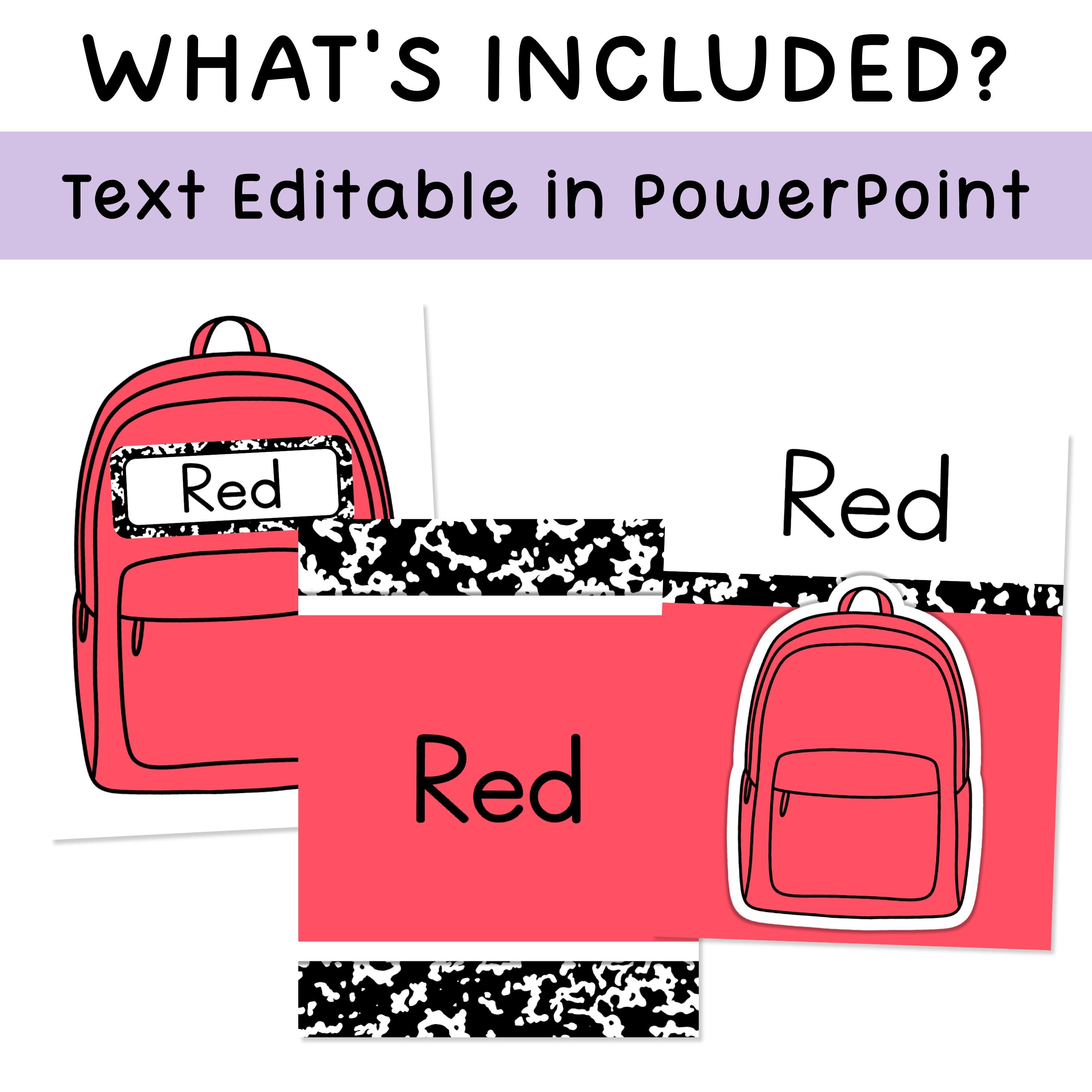 Color Word Posters for Pastel & Composition Notebook Classroom Decor ...