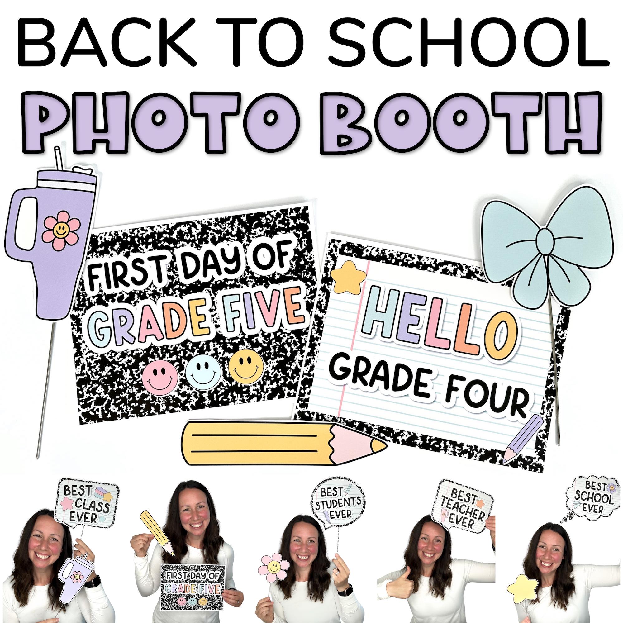Back to School Photo Booth With Composition Notebook Classroom Decor ...