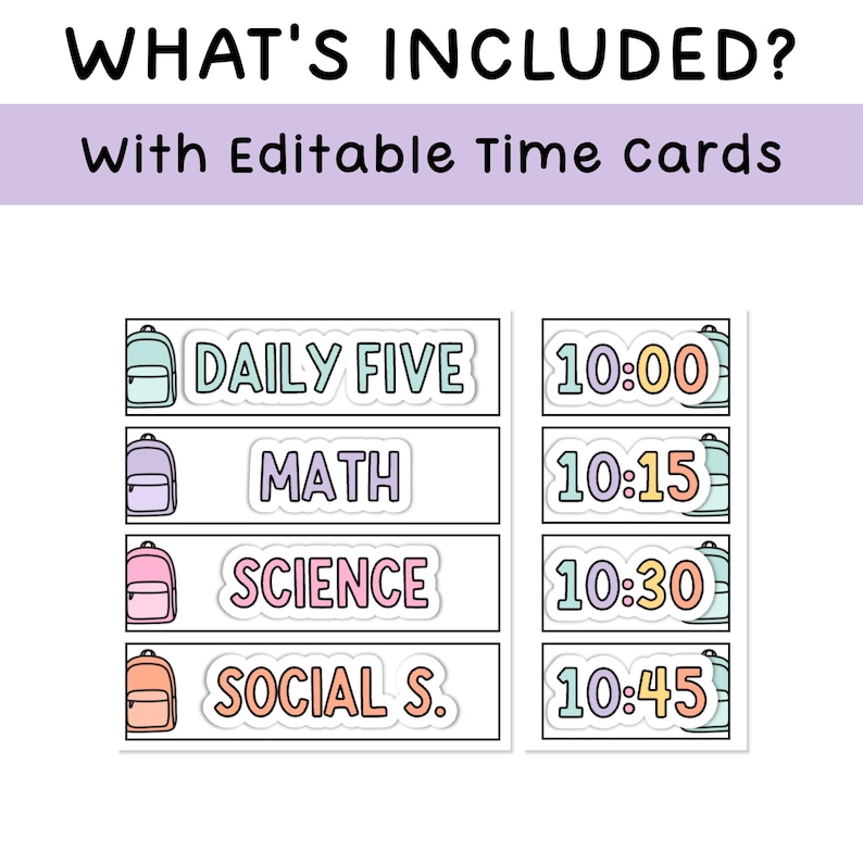 Daily Schedule Cards - Editable Visual Schedule Matches Composition ...
