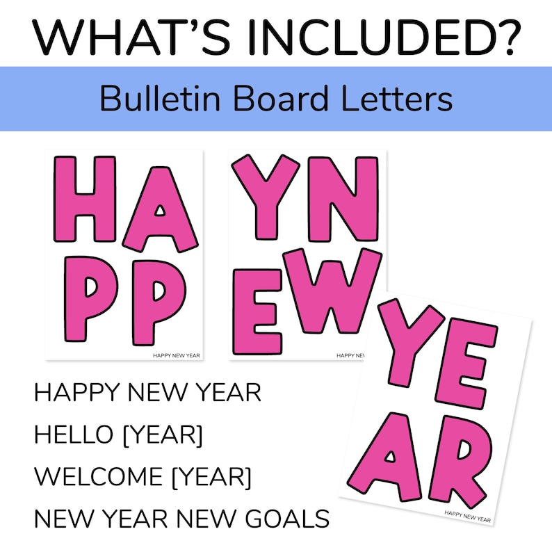 Happy New Year Bulletin Board for 2025 & New Year Bulletin Boards for ...