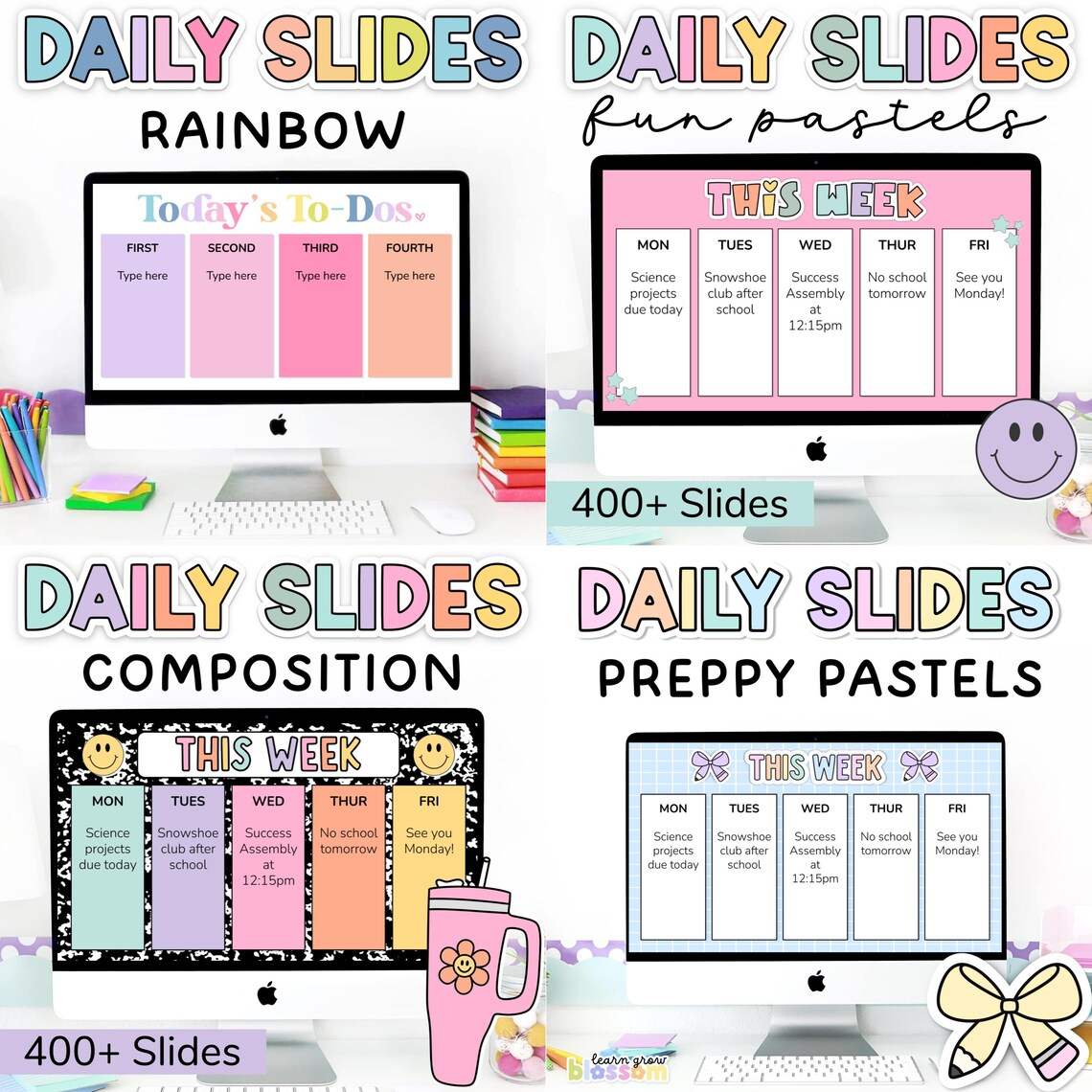 3600 Classroom Slides & Teacher Slides Templates - Daily Slides, Agenda ...