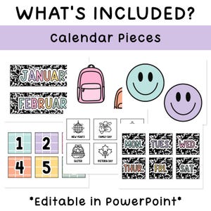 Composition Notebook Editable Calendar Pocket Chart - Calendar Numbers ...
