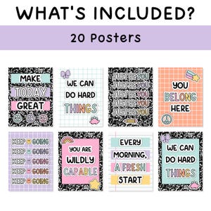 Composition Notebook Posters, Pastel & Composition Notebook Classroom ...