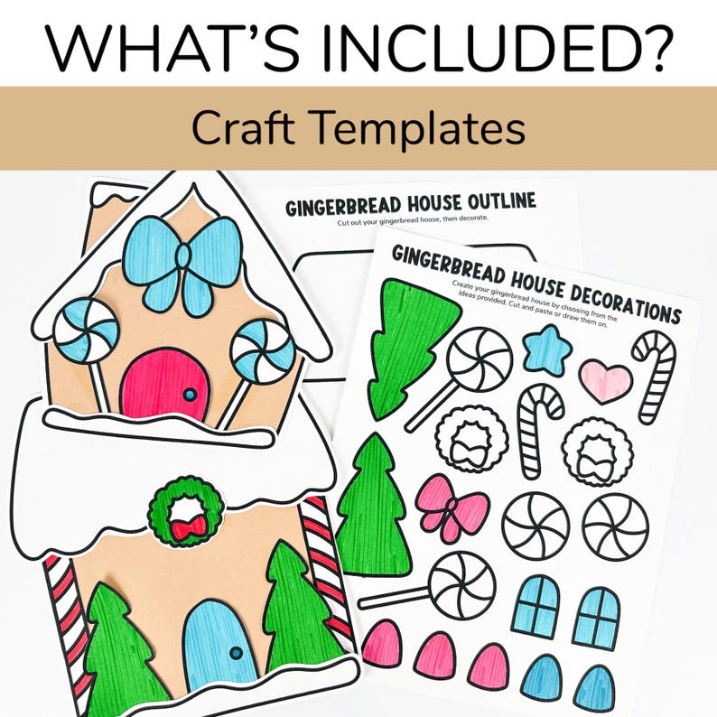 Gingerbread House Craft to Co-create a Christmas Bulletin Board, Winter ...