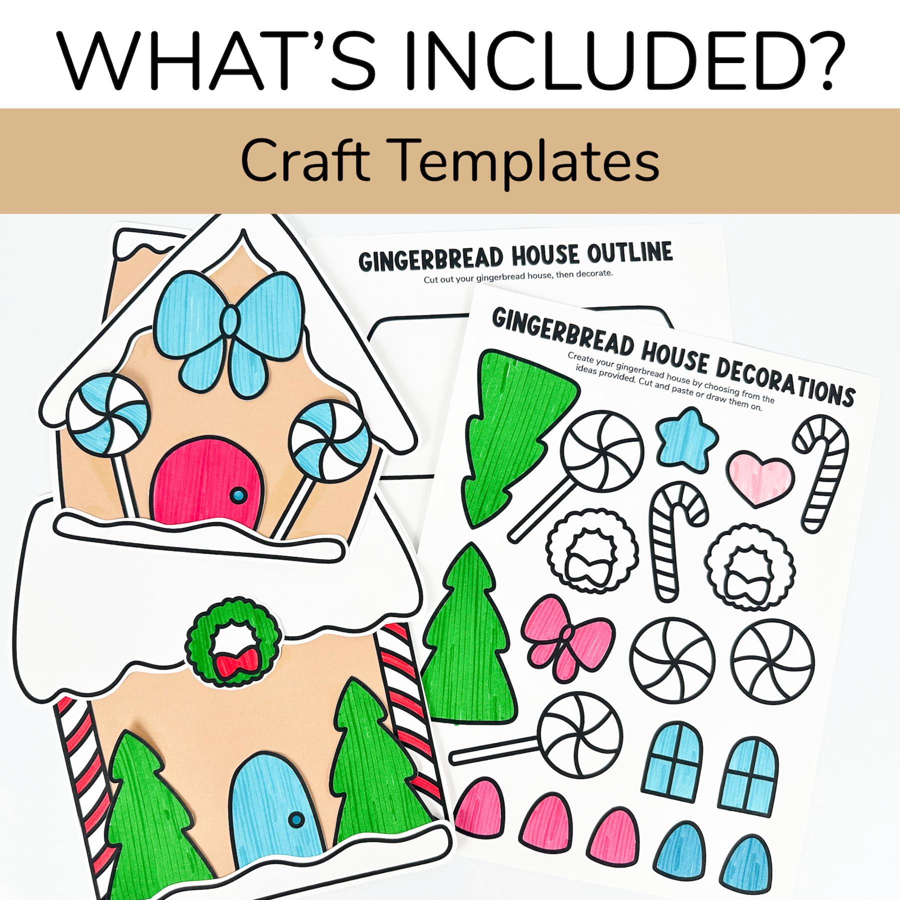 Gingerbread House Craft to Co-create a Christmas Bulletin Board, Winter ...