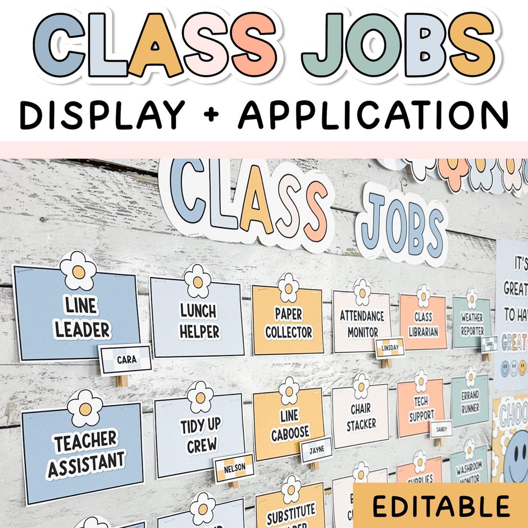 Boho Classroom Jobs Editable With Classroom Job Application - Matches ...