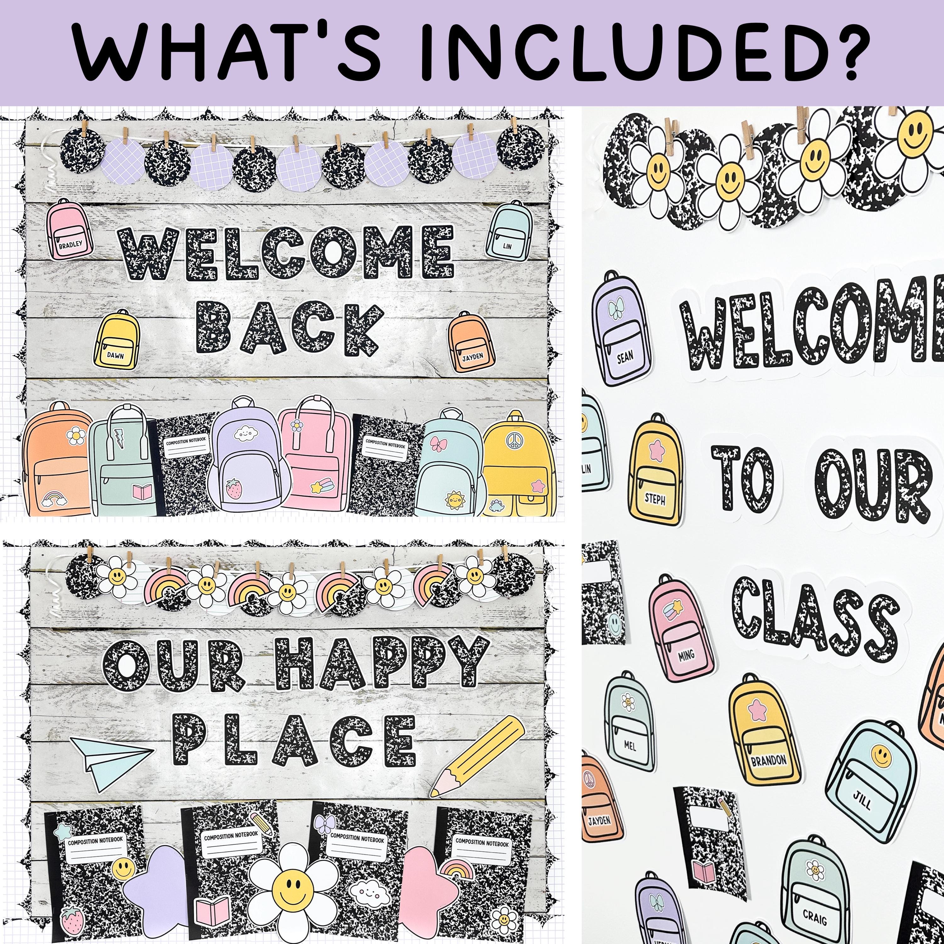 Composition Notebook Classroom Decor Bundle & Pastel Classroom Decor ...