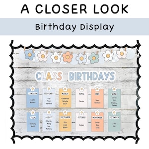 Boho Classroom Birthday Display, A Birthday Bulletin Board That Matches ...