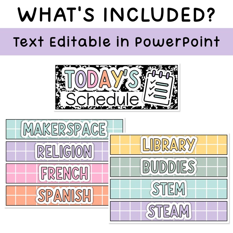 Daily Schedule Cards - Editable Visual Schedule Matches Composition ...