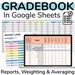 Google Sheets Gradebook - Teacher Gradebook for Automatic Mark ...