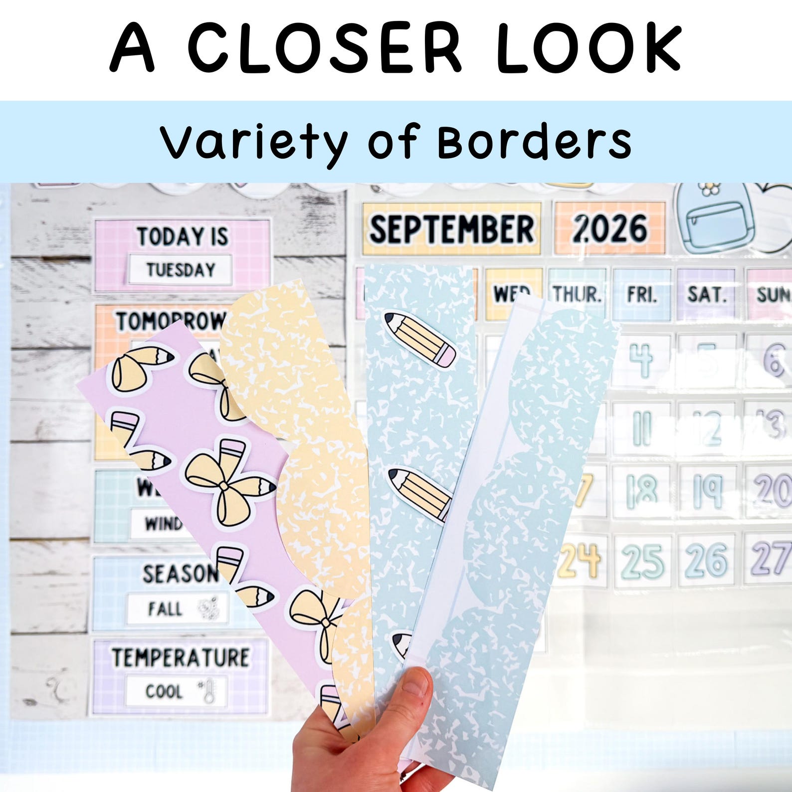 Pastel Printable Bulletin Board Borders for Composition Notebook ...