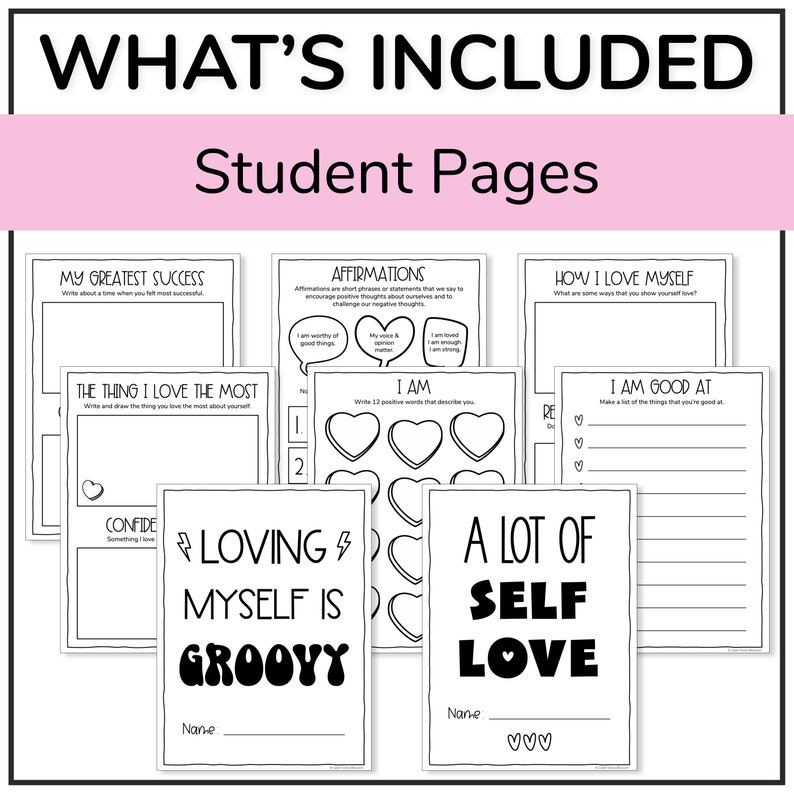 Valentines Activity Including Student Self Love Valentines Worksheets ...