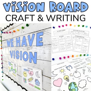 New Year Bulletin Board and Student Vision Board Craft & Writing - Etsy
