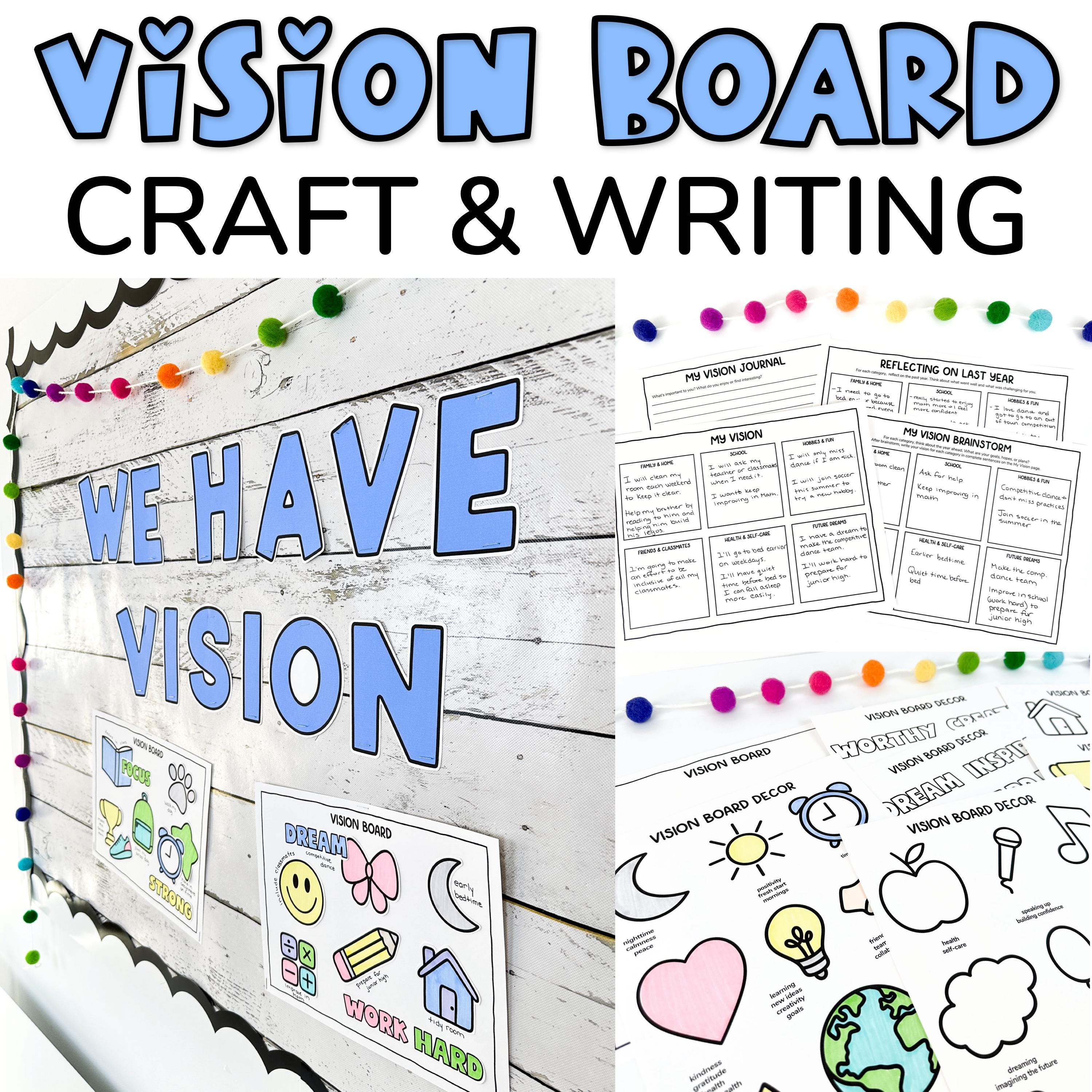 New Year Bulletin Board and Student Vision Board Craft & Writing - Etsy