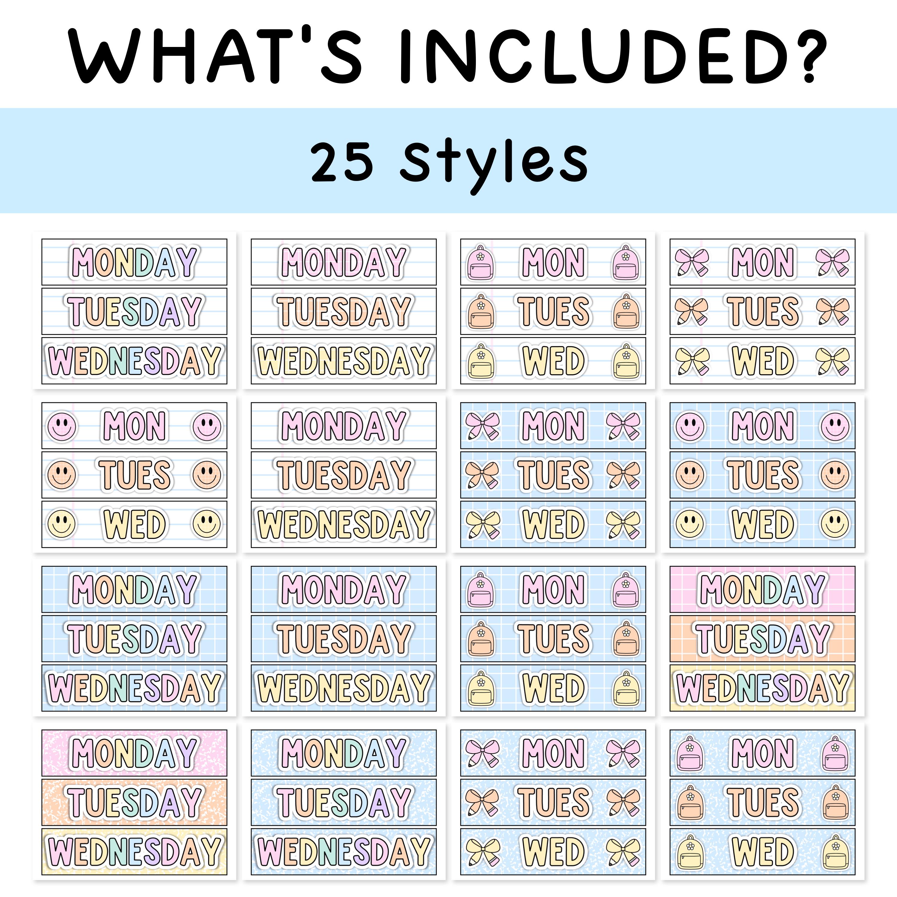 Pastel 10 & 12 Drawer Rolling Cart Labels - Editable for Composition ...