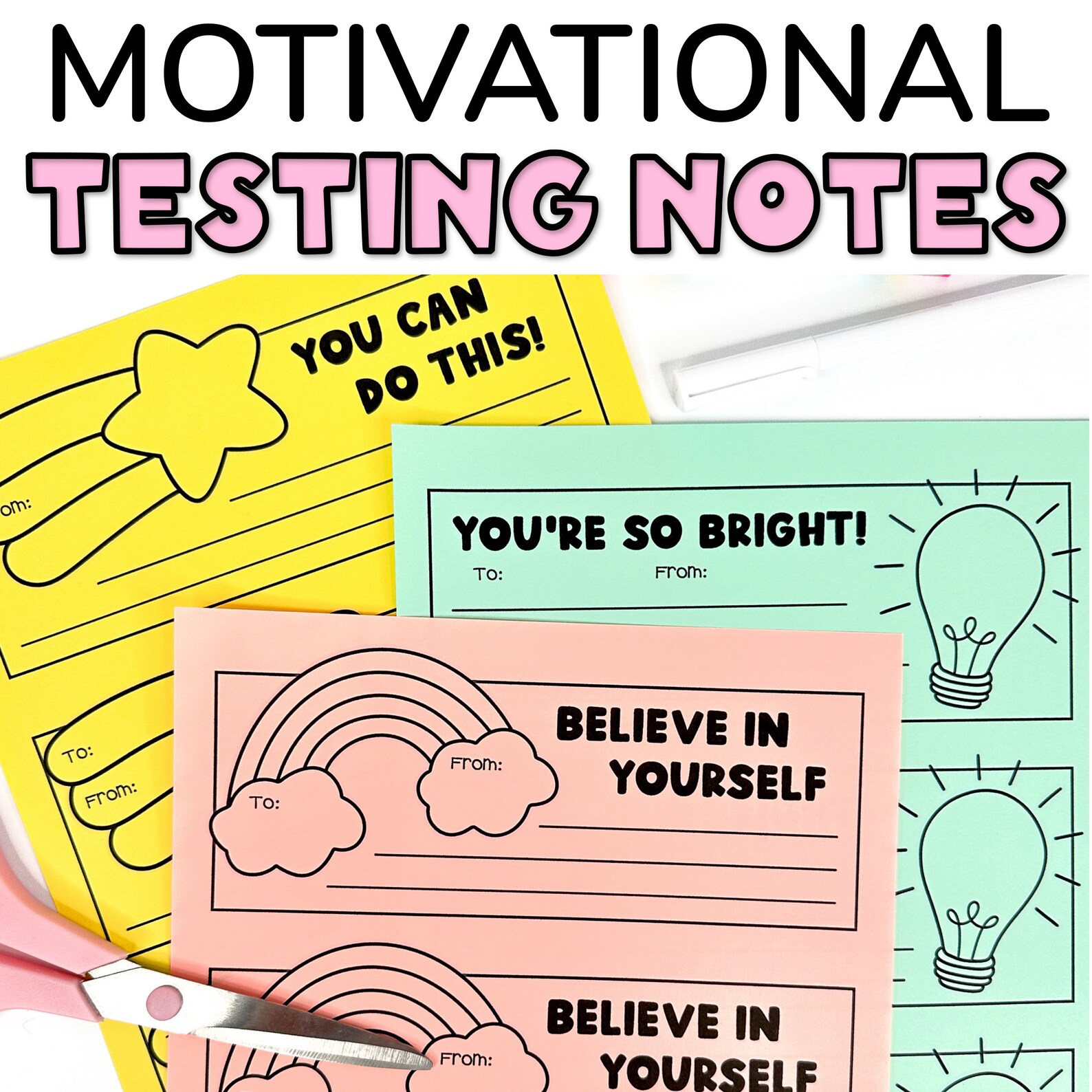 Student Testing Motivation Notes & State Testing Encouragement Tags - Etsy
