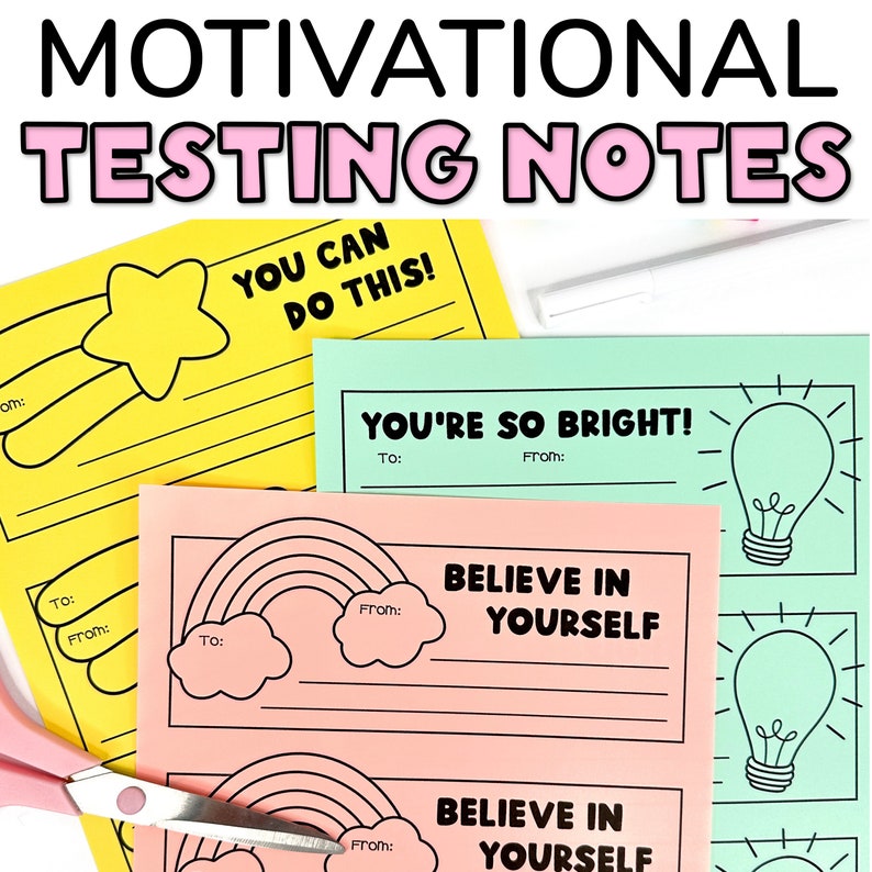 Student Testing Motivation Notes & State Testing Encouragement Tags - Etsy