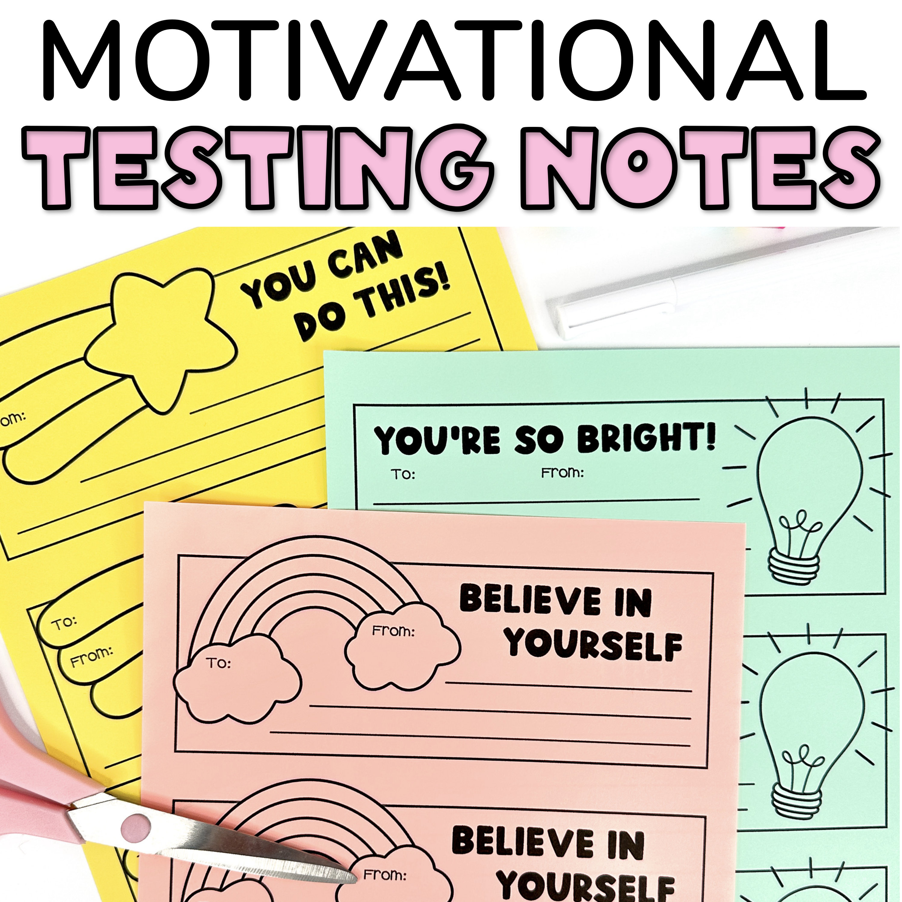Student Testing Motivation Notes & State Testing Encouragement Tags - Etsy