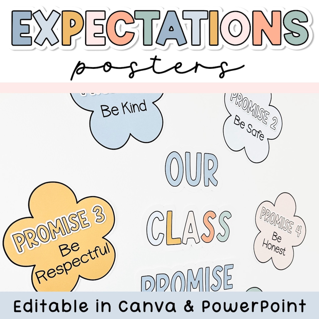 Boho Classroom Posters for Classroom Agreements, Class Promise, Norms ...